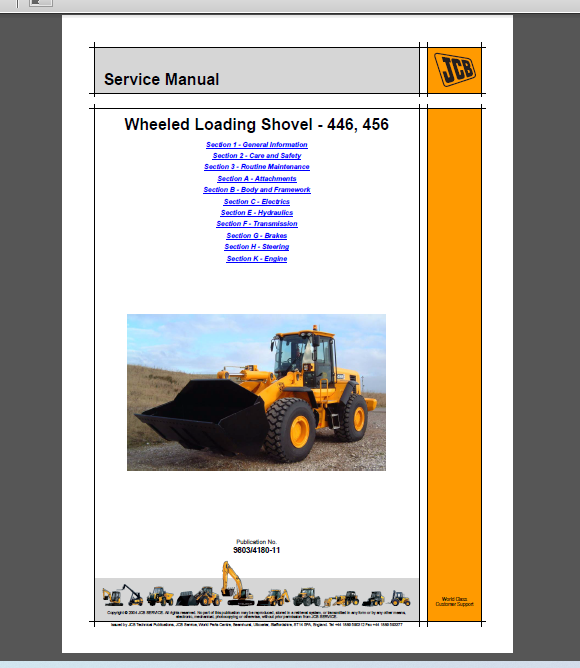 JCB 446, 456 SERVICE MANUAL – Machine Catalogic